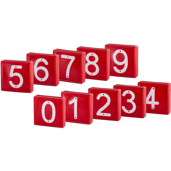 Numbering block standard red kit of 0 to 9