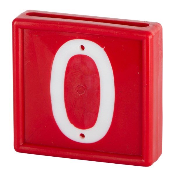 Numbering block standard red # 0