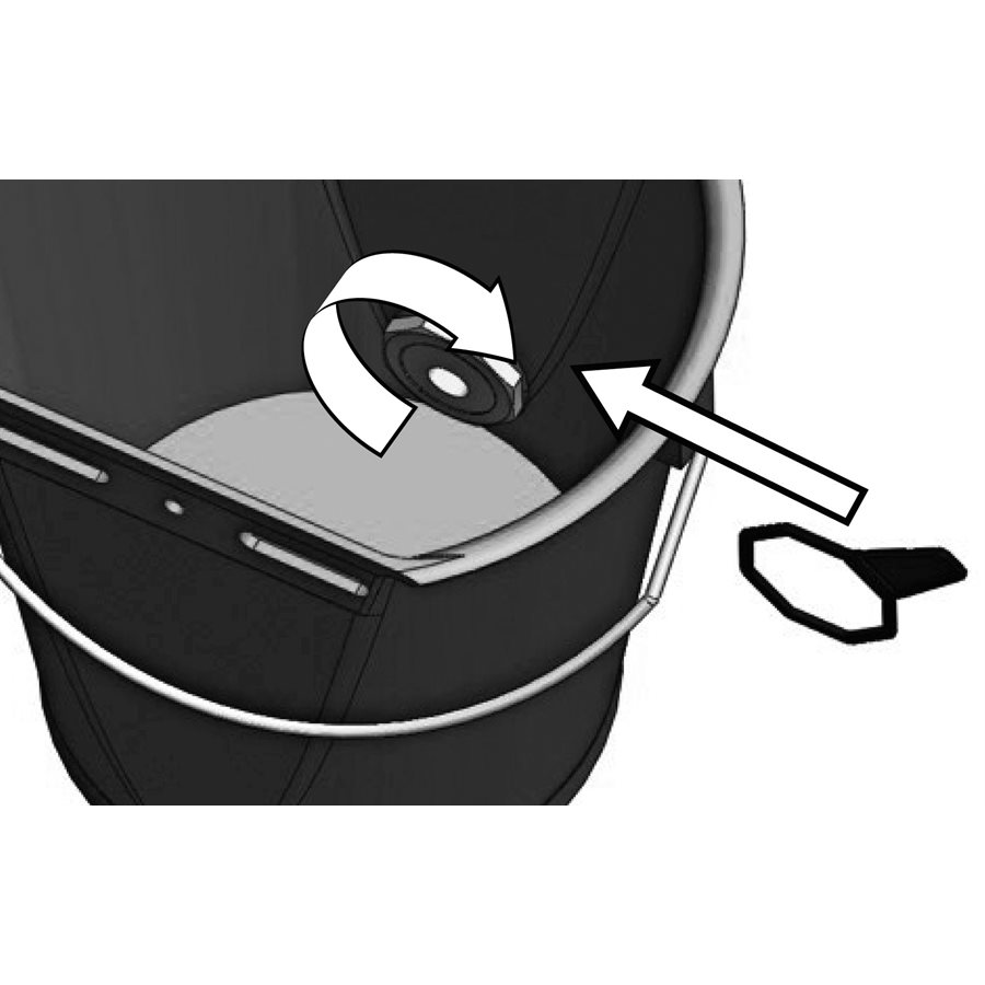 Plastic calf bucket 8 L with hygienic valve