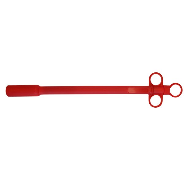 Plastic bovine balling gun red